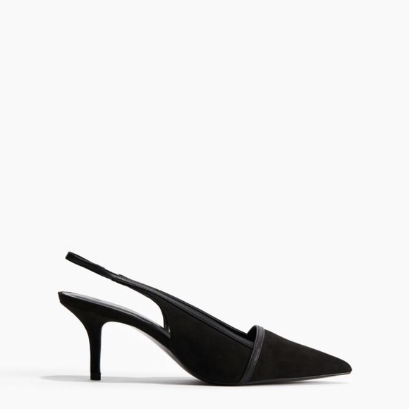 H&M | Shoes | New Hm Black Pointed Slingback Heels | Poshmark